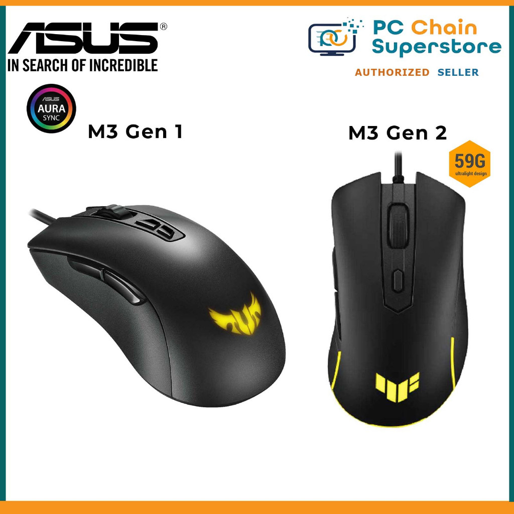 ASUS TUF Gaming M3 / M3 GEN 2 II Ergonomic wired RGB gaming mouse 7000 ...