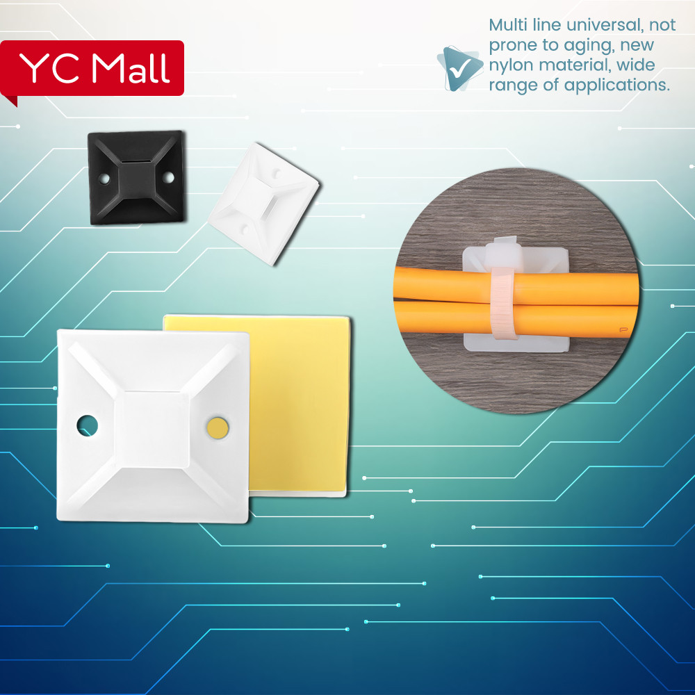 Nylon Self-adhesive Cable Tie Mounts 100pcs | Shopee Malaysia