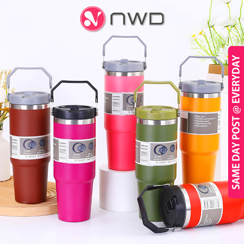 𝗦𝗧𝗔𝗬 𝗛𝗬𝗗𝗥𝗔𝗧𝗘𝗗 》 900ml Stainless Steel Thermal Tumbler Portable ...