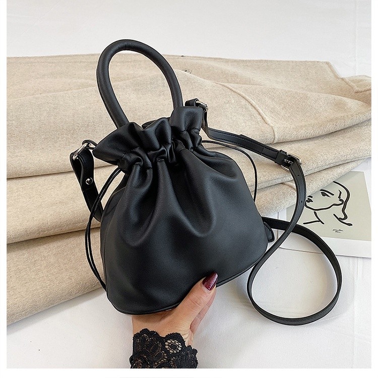 Ielgy Ladies Mini Drawstring Bucket Bag Simple Fashion Portable ...