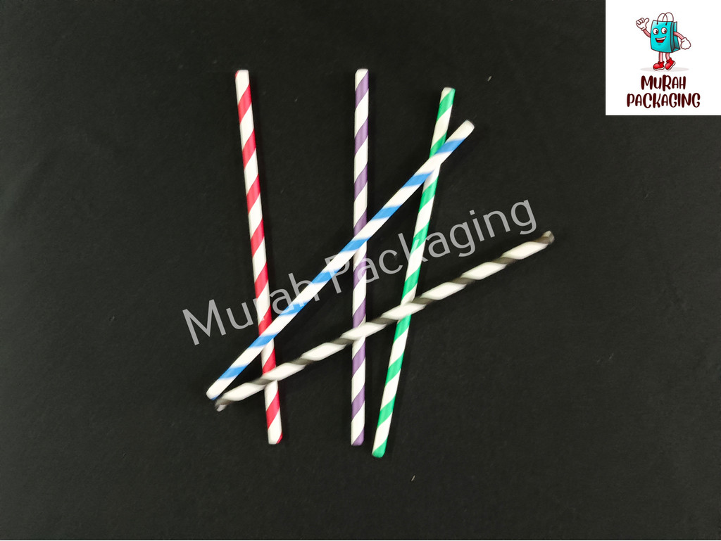 TAGE Paper Straw (100pcs±) Disposable Eco friendly Straw / Mix Colour ...