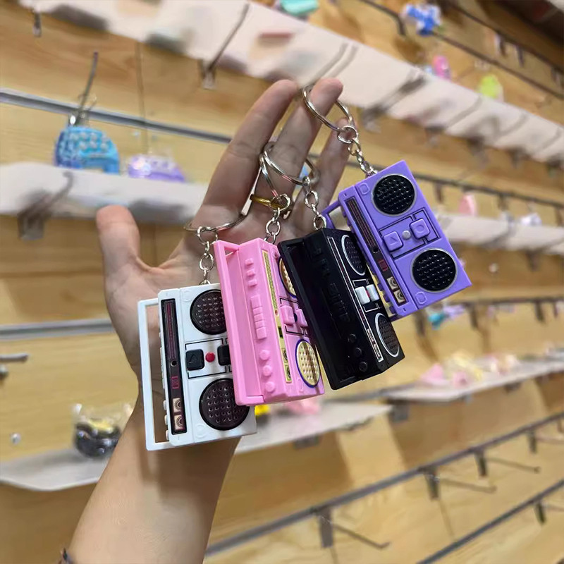 Dopamine Color Key Chain Creative Radio-shaped Music Keychain Lovely ...