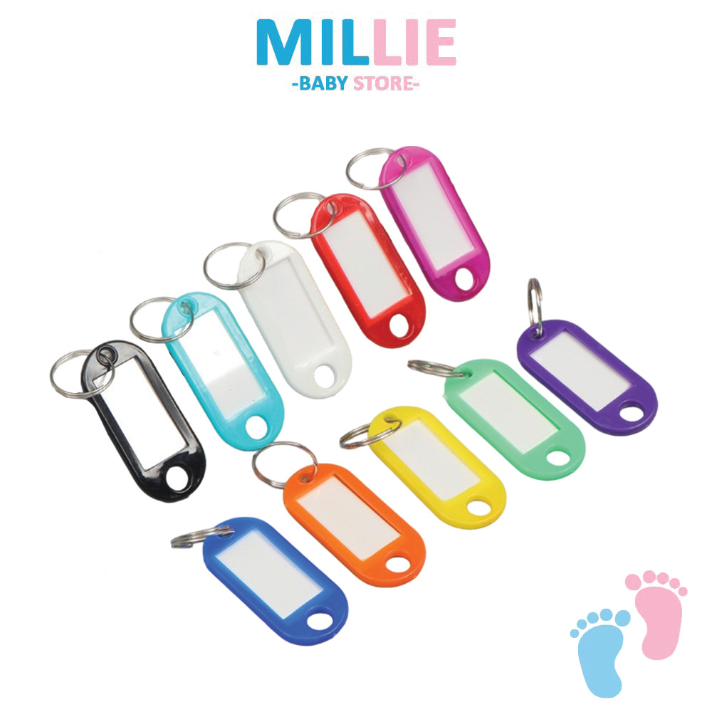 MILLIE Multiuse Colourful Plastic Keychain Label Name Tag Key Tag With ...