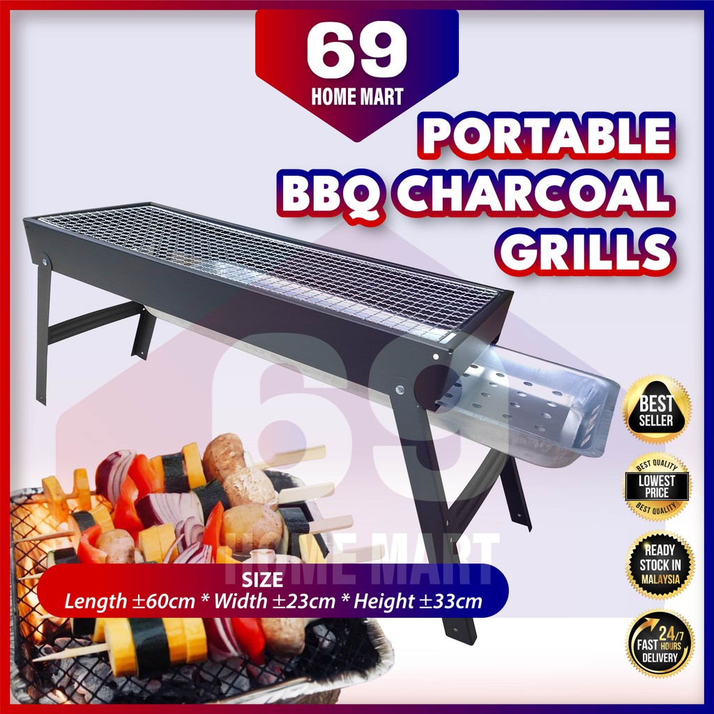 Portable Foldable Barbecue Outdoor Grill BBQ Rack Tool Kit Charcoal ...
