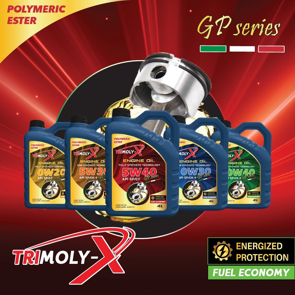 TRIMOLY-X GP SERIES 5W40 FULLY SYNTHETIC ENGINE OIL SP/CF 4L Car ...