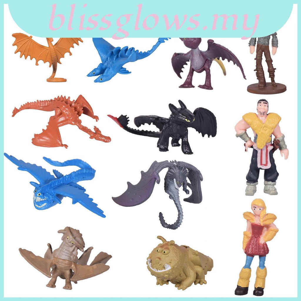 12 Pcs How To Train Your Dragon Action Figures Hiccup Astrid Mini Toys ...