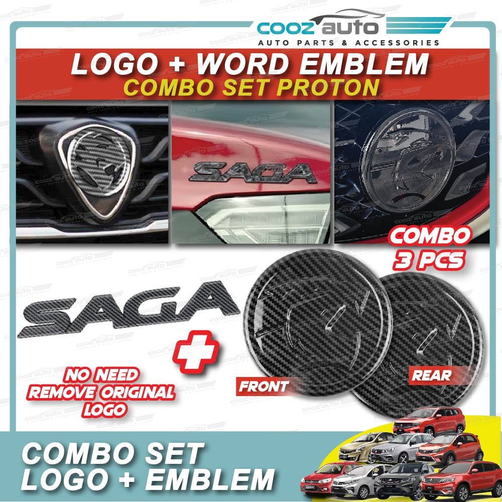 Proton Saga Persona MC1 MC2 2022 - 2025 Combo Front Rear Car Logo ...