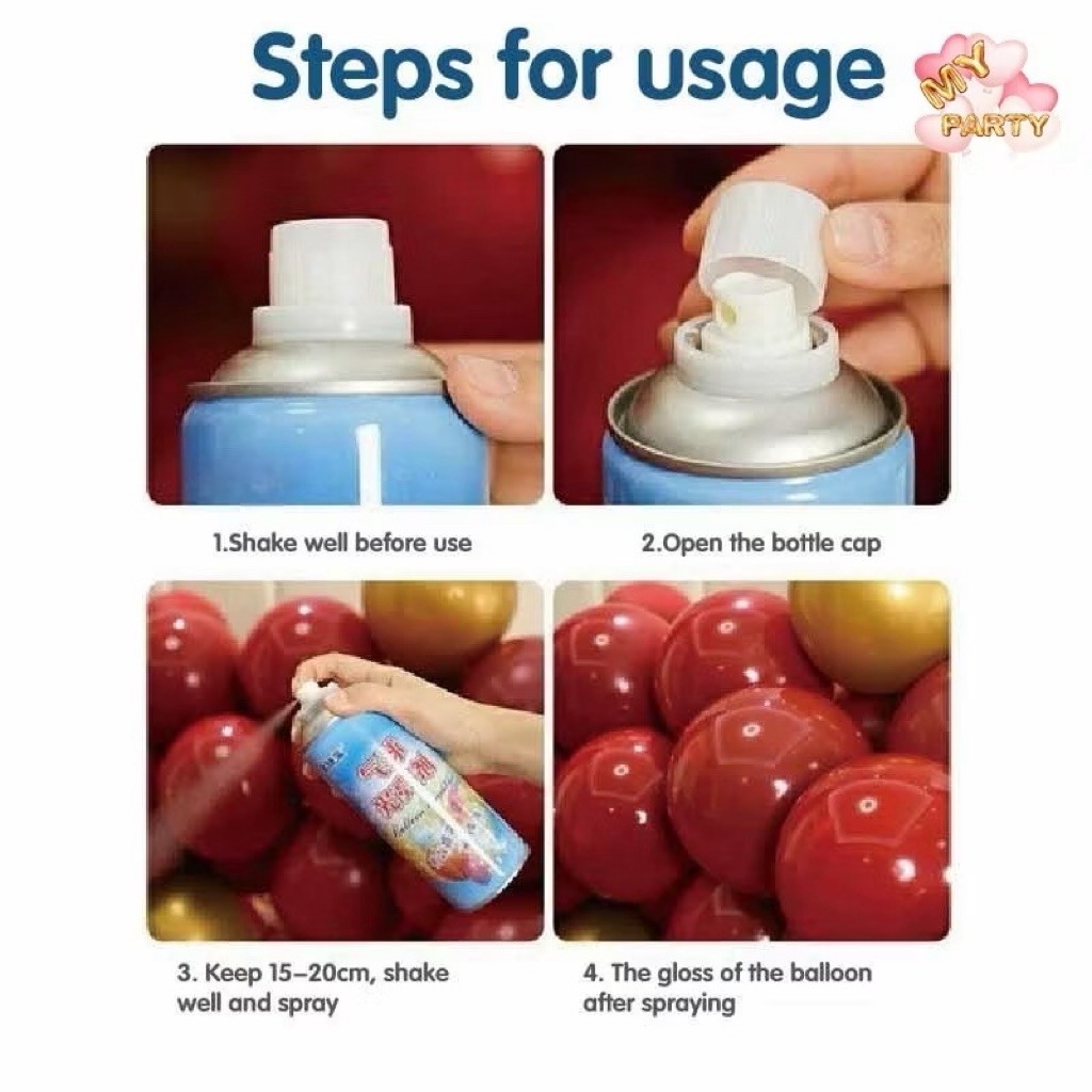 Balloon Polish Spray Brightener Anti-Oxidant Party Decoration 气球亮光喷雾 ...