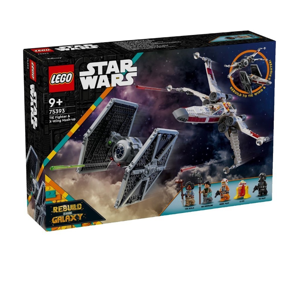 LEGO 75393 Star Wars TIE Fighter & X-Wing Mash-up Building Toy Set ...