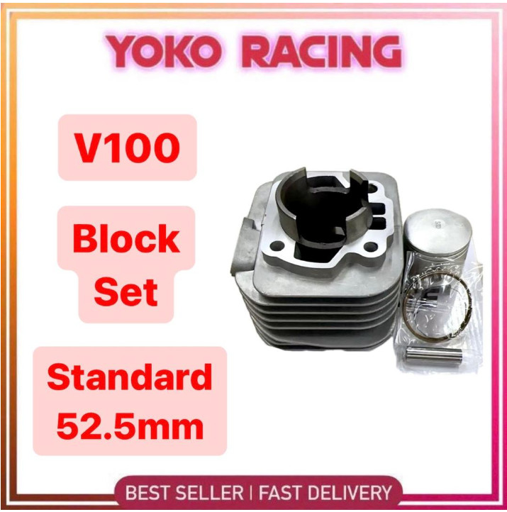 Suzuki V100 V-100 V 100 Standard Block Set 52.5MM - STD Cylinder Blok ...