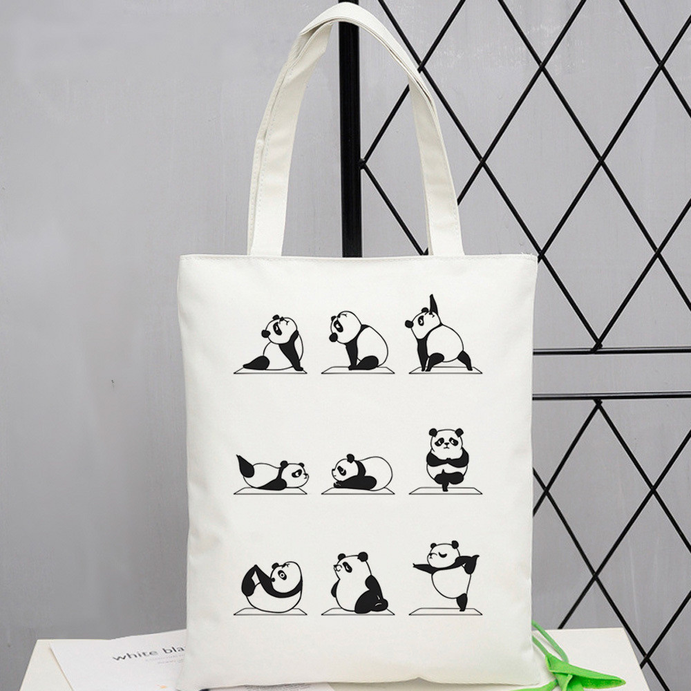 Panda shopping bag shopping bolso grocery bolsas de tela canvas bolsa ...