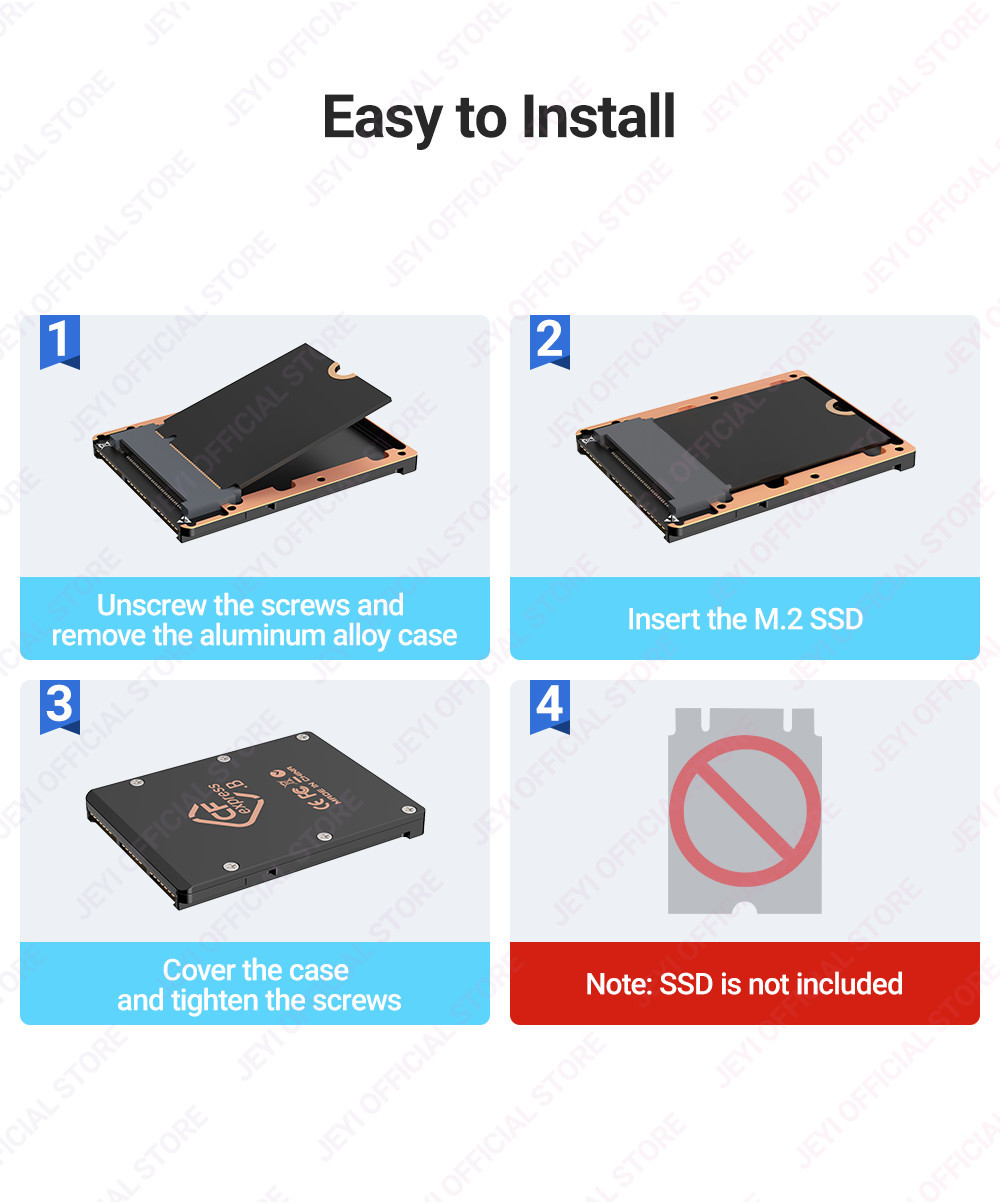 JEYI 2230 M.2 NVMe SSD to CFE Type-B Pure Copper Adapter, Expansion ...