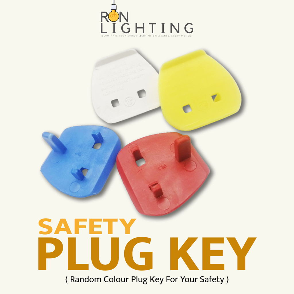 Random Colour Plastic Safety Plug Key With Hole Socket 2 Pin 2 pin to 3 ...
