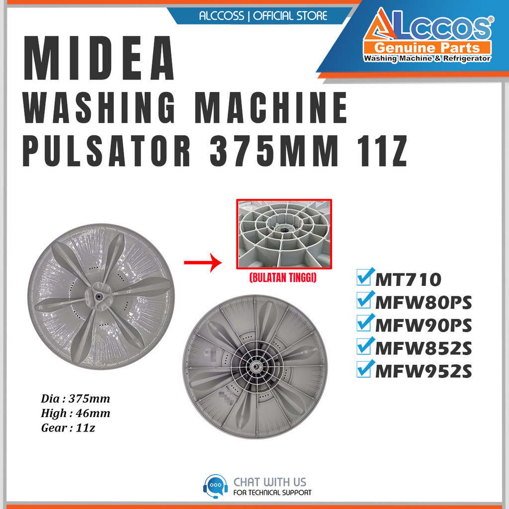 MIDEA/PANASONIC/DAEWOO/PENSONIC/SINGER WASHING MACHINE PULSATOR - 375MM ...