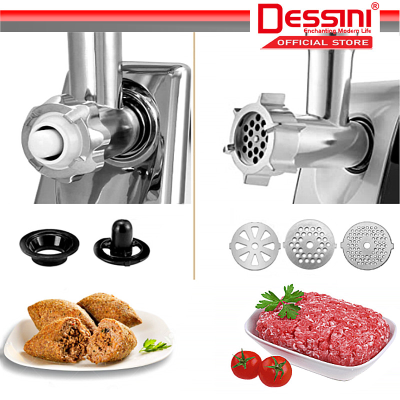 DESSINI ITALY 3000W Stainless Steel Electric Meat Grinders Sausage ...
