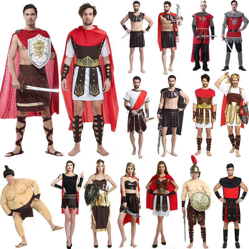 Halloween Cos Ancient Greek Gladiator Costume Adult Italian Ancient ...