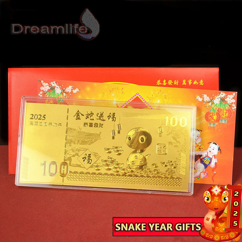 2025 Snake Year Acrylic Gold Banknotes Red Envelope Lucky Dollar Money ...