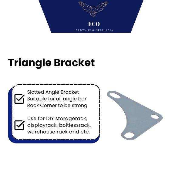 ECO HARDWARE Slotted Angle Plate Bar Triangle Bracket Corner Plate Siku ...