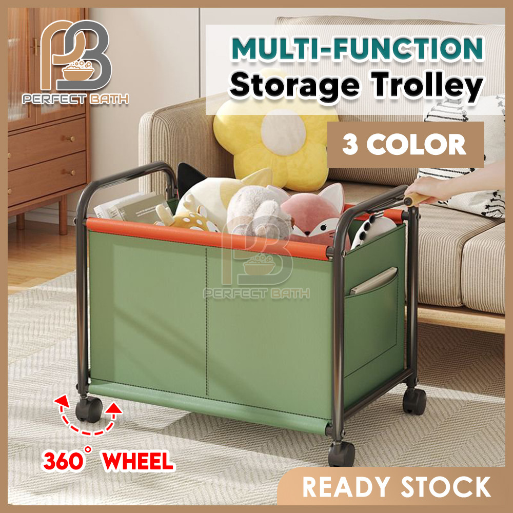 [1PC] Perfect Bath Large Capacity Trolley Toys Storage Cart Movable ...