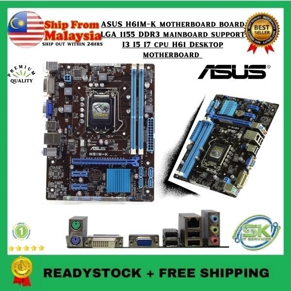 ASUS H61M-K motherboard board LGA 1155 DDR3 mainboard support I3 I5 I7 cpu H61 Desktop ...