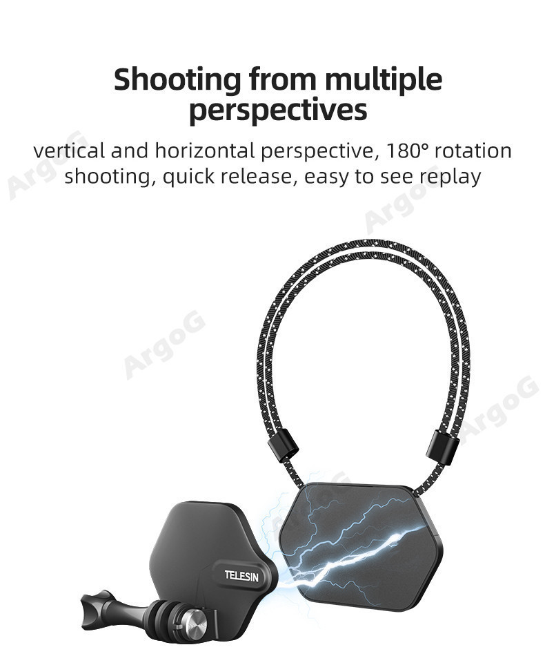 TELESIN Magnetic Pendant Mount For Osmo Action 5 Pro / 4 360° Chest ...