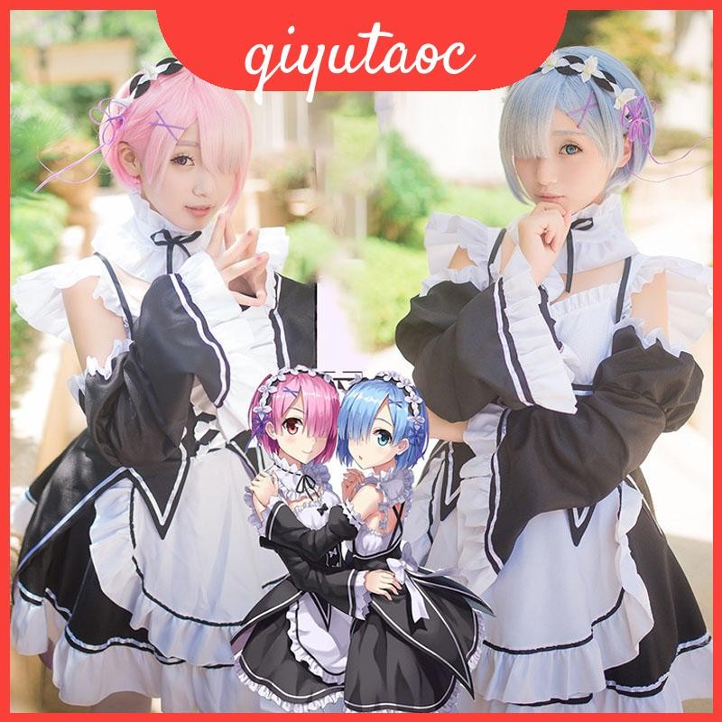 Hajimeru Kara Re:zero Lsekai Seikatsu Twins Ram/rem Maid Costume Dress ...