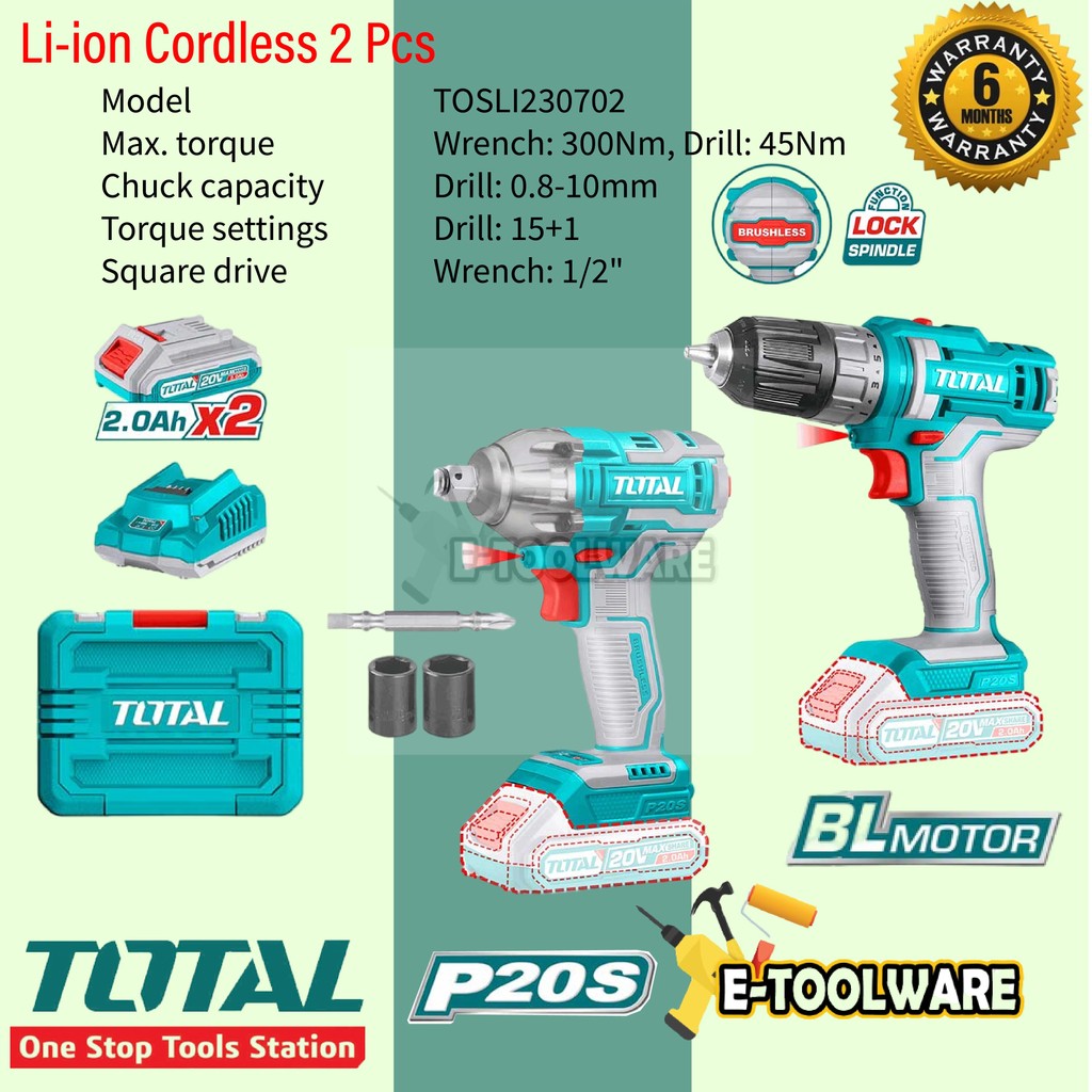 Total P20S Cordless Combo Set TOSLI230702 | Shopee Malaysia