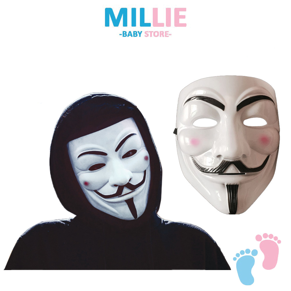 MILLIE V for Vendetta Mask Hacker White Mask Kids Adult Halloween ...