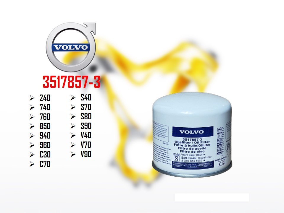 VOLVO - 240 740 760 850 940 960 C30 C70 S40 S70 S80 S90 V40 V70 V90 OIL FILTER 3517857-3 ...