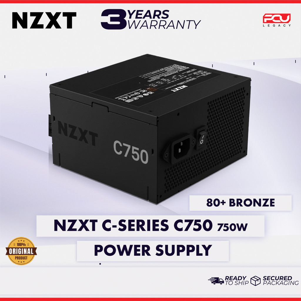 NZXT C SERIES C750 - 750W ATX NON-MODULAR POWER SUPPLU UNIT 80+ BRONZE (3Y) | Shopee Malaysia