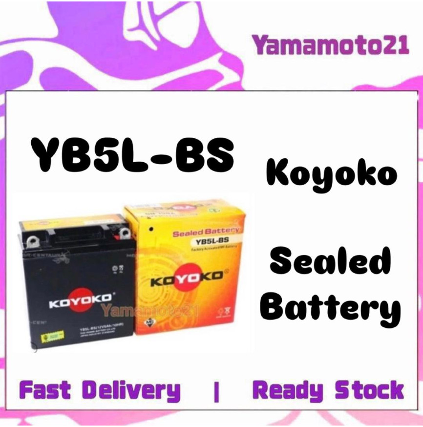 YB5L-BS YB5 YB5L BS TOYO / KOYOKO BATTERY BATERI EX5 CLASS KRISS EGO ...