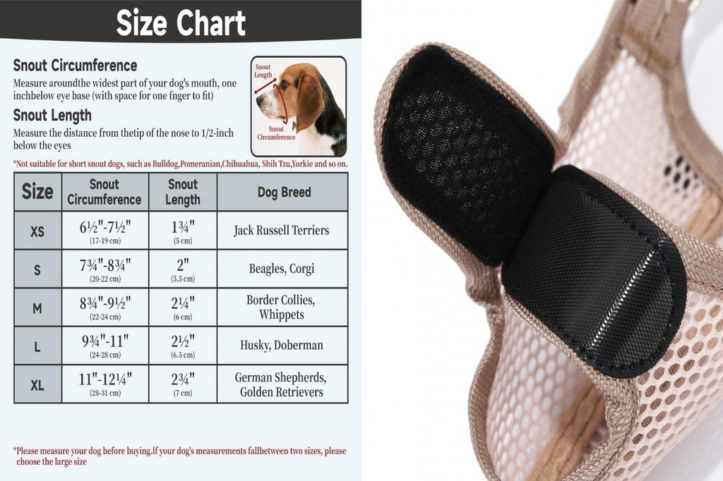 Comfortable Dog Muzzle Soft Adjustable Dog Muzzle Adjustable Breathable ...