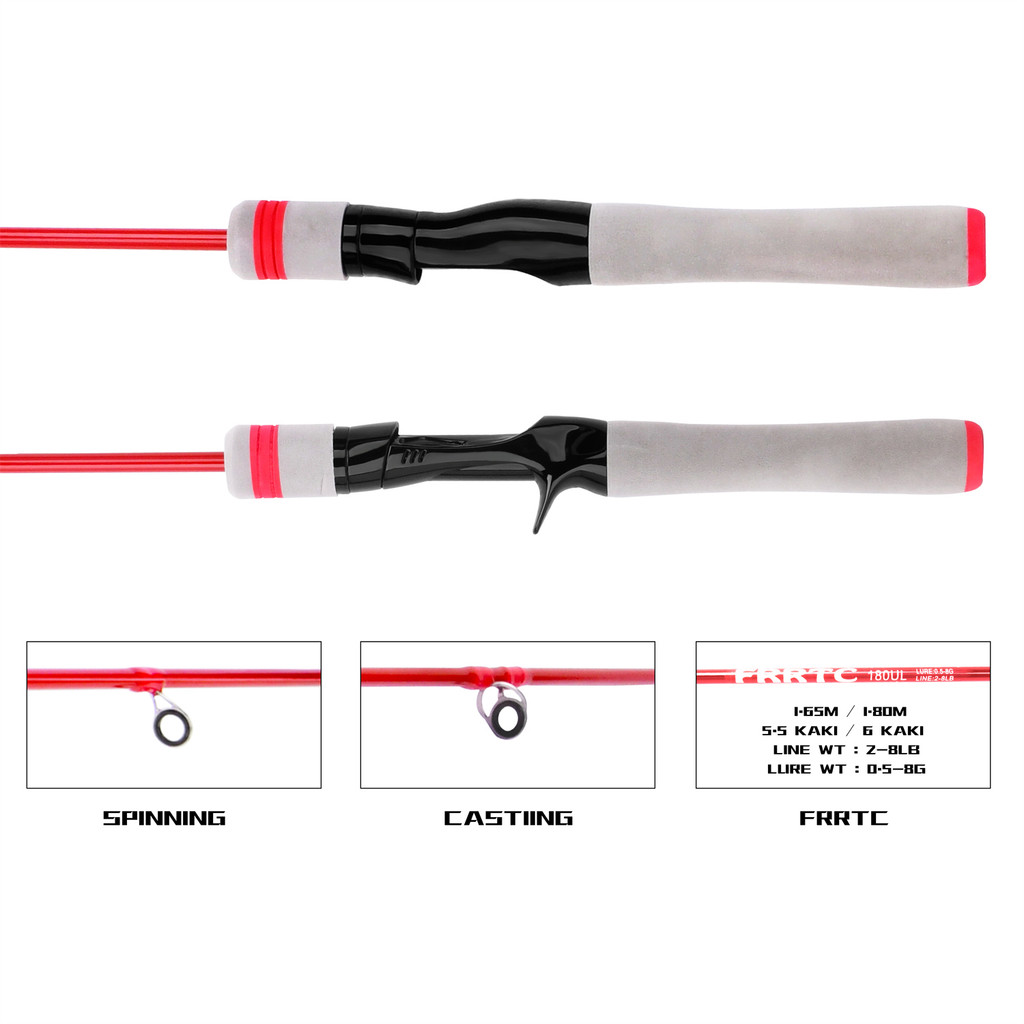 FRRTC Carbon Fiber Ultralight UL Power 1.68/1.80M Casting Spinning ...