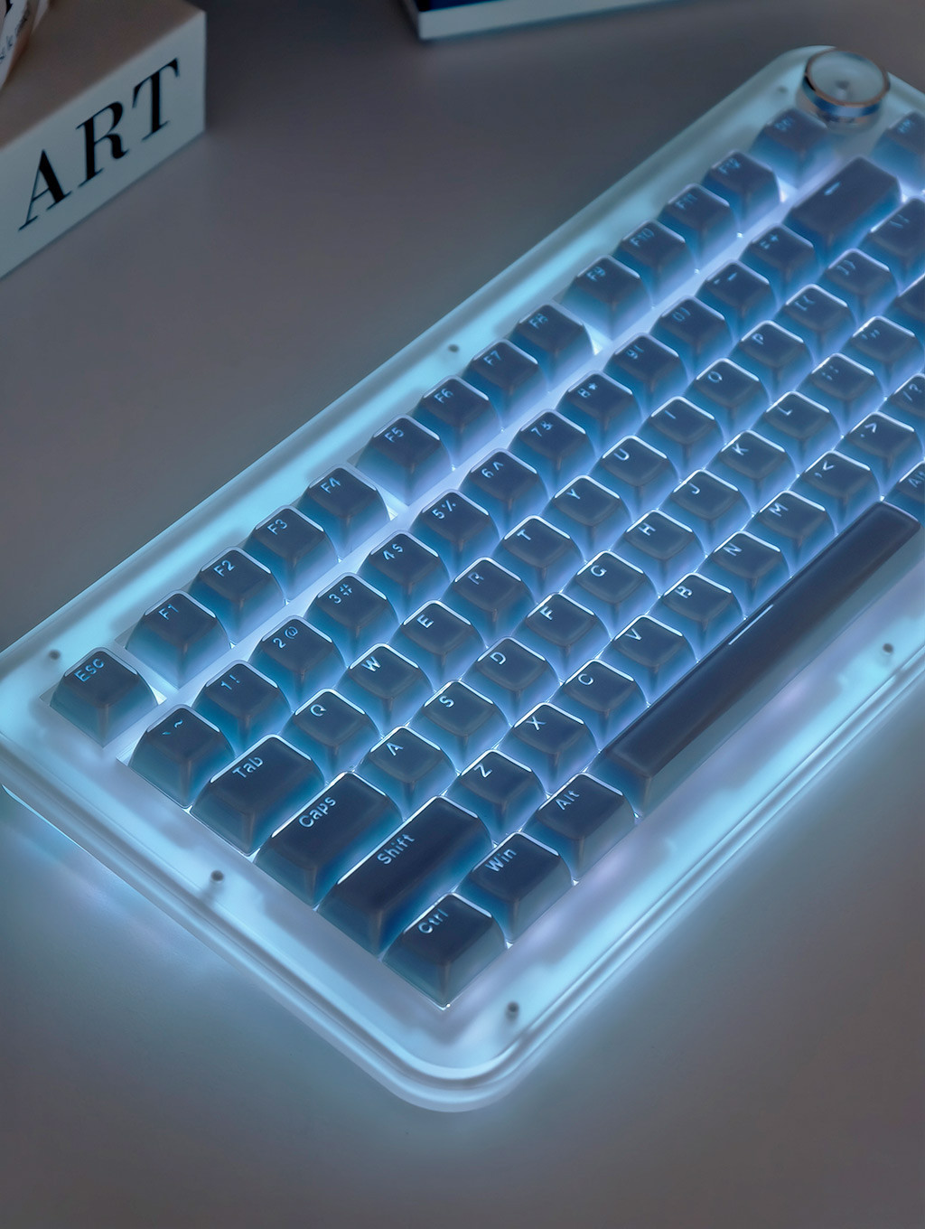 Blue Crystal Keycaps OEM Profile 136 Keys PC PBT Letter Light ...