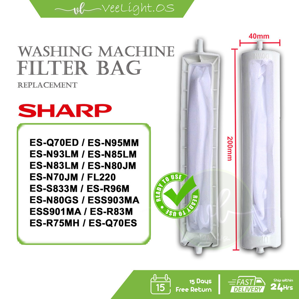 SHARP ESQ70ED ESN95MM ESN93LM ESN85LM WASHING MACHINE DUST FILTER BAG PENAPIS MESIN BASUH (FL220 ...