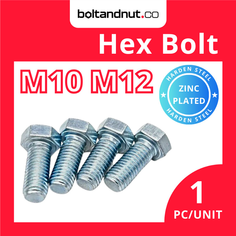 M10 M12 Hex Bolt DIN933 | Grade 8.8 High Tensile Steel | Zinc Plating ...