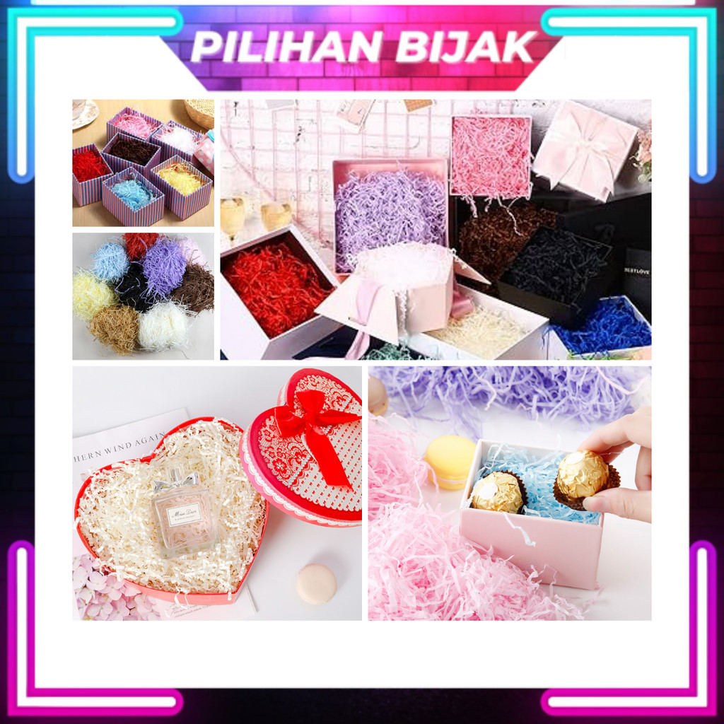 100gm Cebisan Kertas Hiasan Colorful Shredded Paper Hamper Gift Box ...