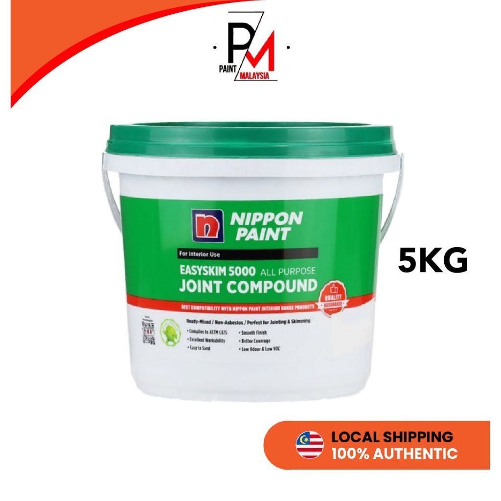 NIPPON PAINT Easyskim 5000 All Purpose Joint Compound 5KG Wall Cement ...