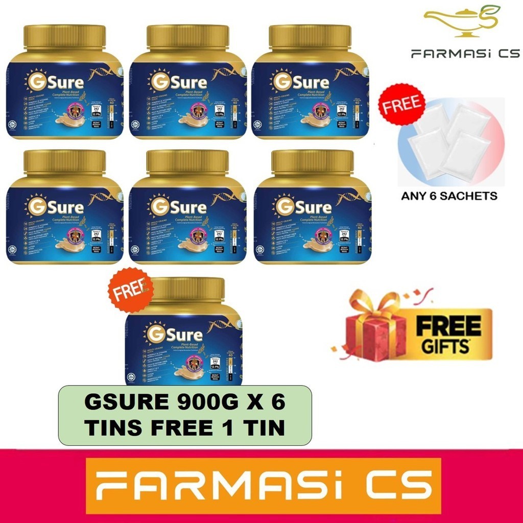 Good Morning Gsure 900g x 6 Tins FOC 1 Tin + FOC Nutritional Grains 6's ...