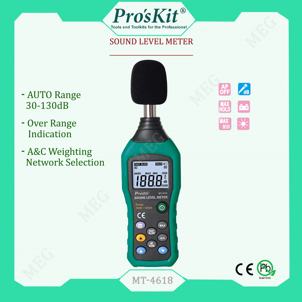 Sound Level Meter Pro'sKit MT-4618 | Shopee Malaysia