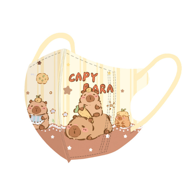 Small Capybara 3-12-year-old Children's Mask 50pcs 3D Kids Mask ...