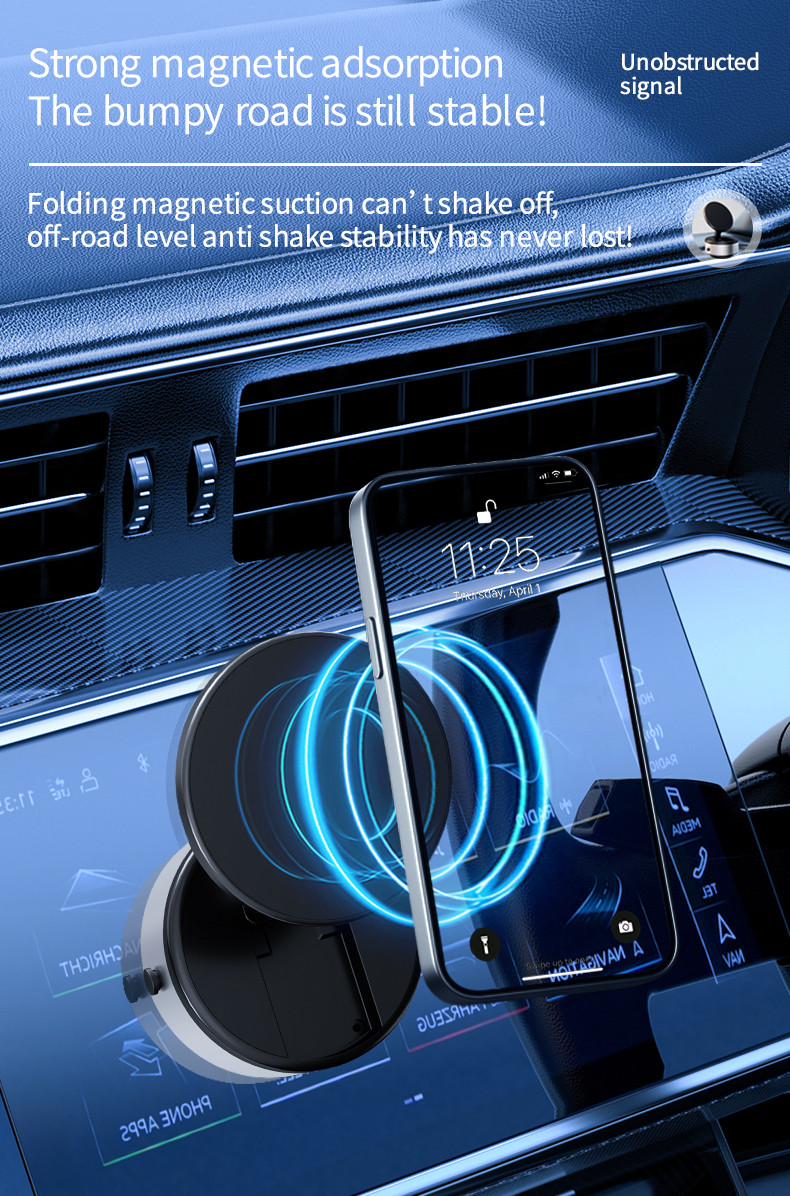 (Malaysia Stock) Vacuum Magnetic Car Mount Phone Holder Suction Cup 360 ...