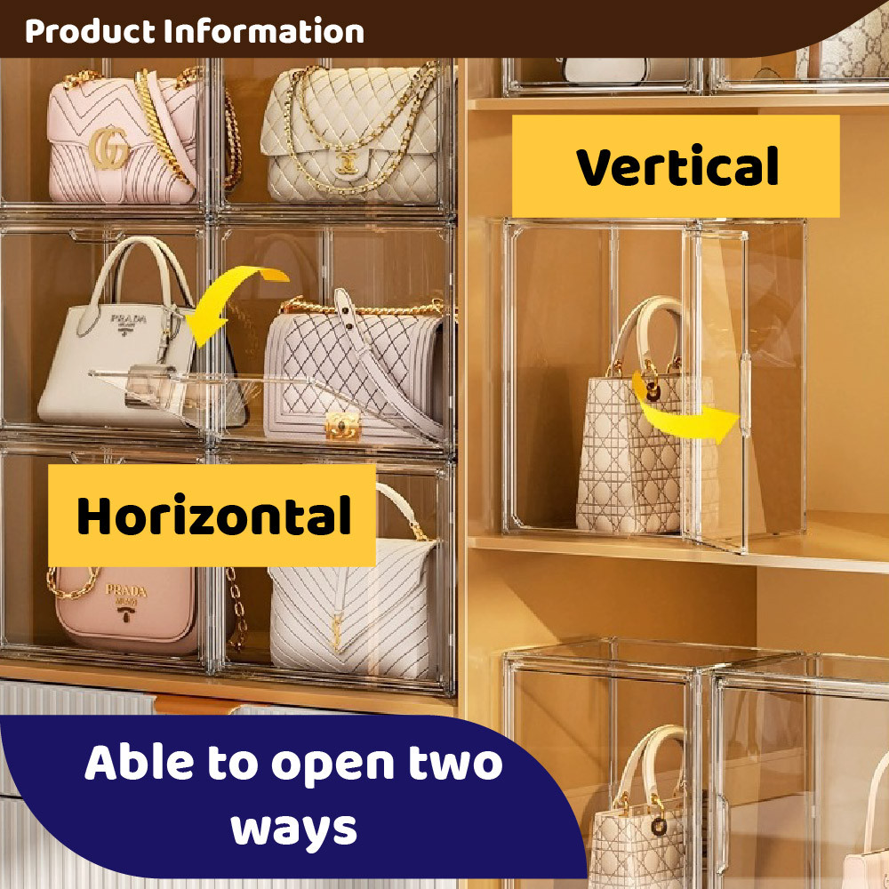 Worthbuy Transparent Handbag Storage Box Display Box Stackable Box ...