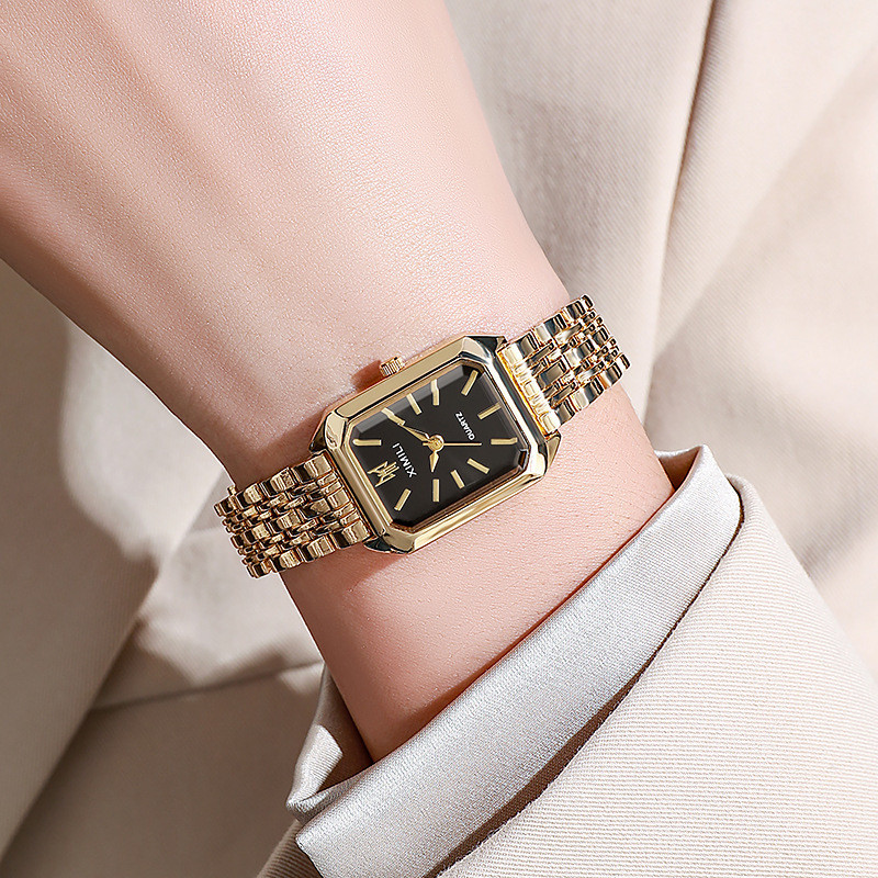 Exquisite Simplicity Watch Stainless Steel Strap Rectangle Dial Women ...