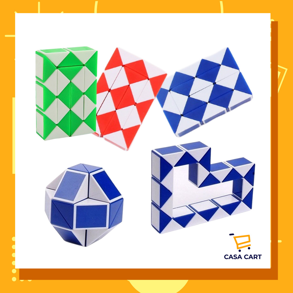 CASA CART Pembaris Ajaib Mainan 24-segmen Kiub Ular Ajaib Mini 3D Kiub ...