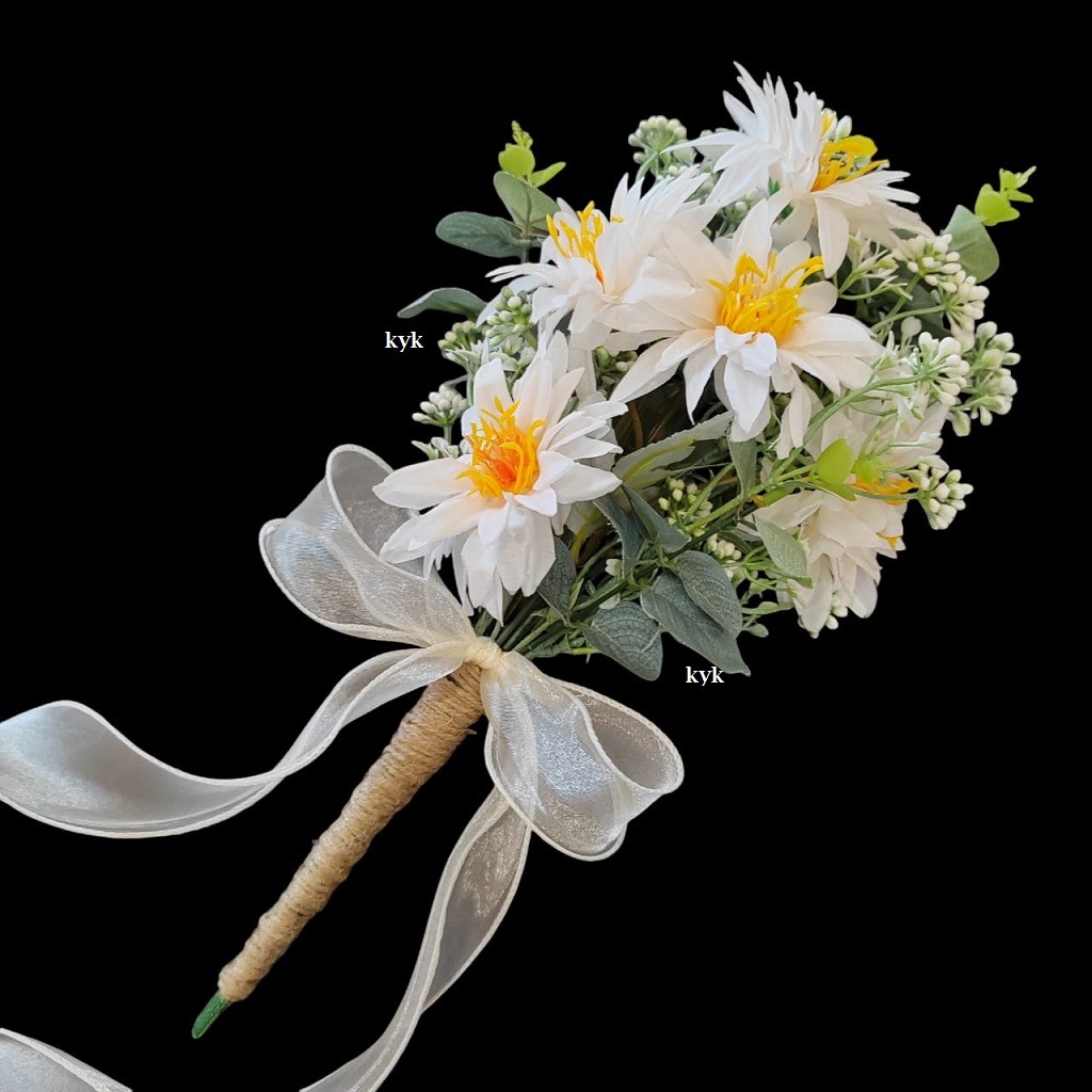 Artificial Daisy Bridal Bouquet / Bunga Tangan Pengantin / Rustic Style ...
