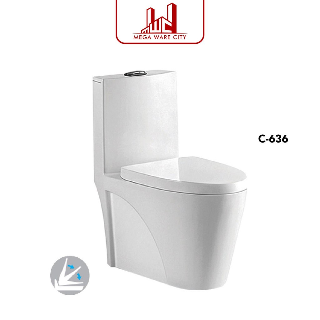 ZELLA C-636 Washdown Water Closet S-Trap 250MM One Piece Toilet Bowl ...