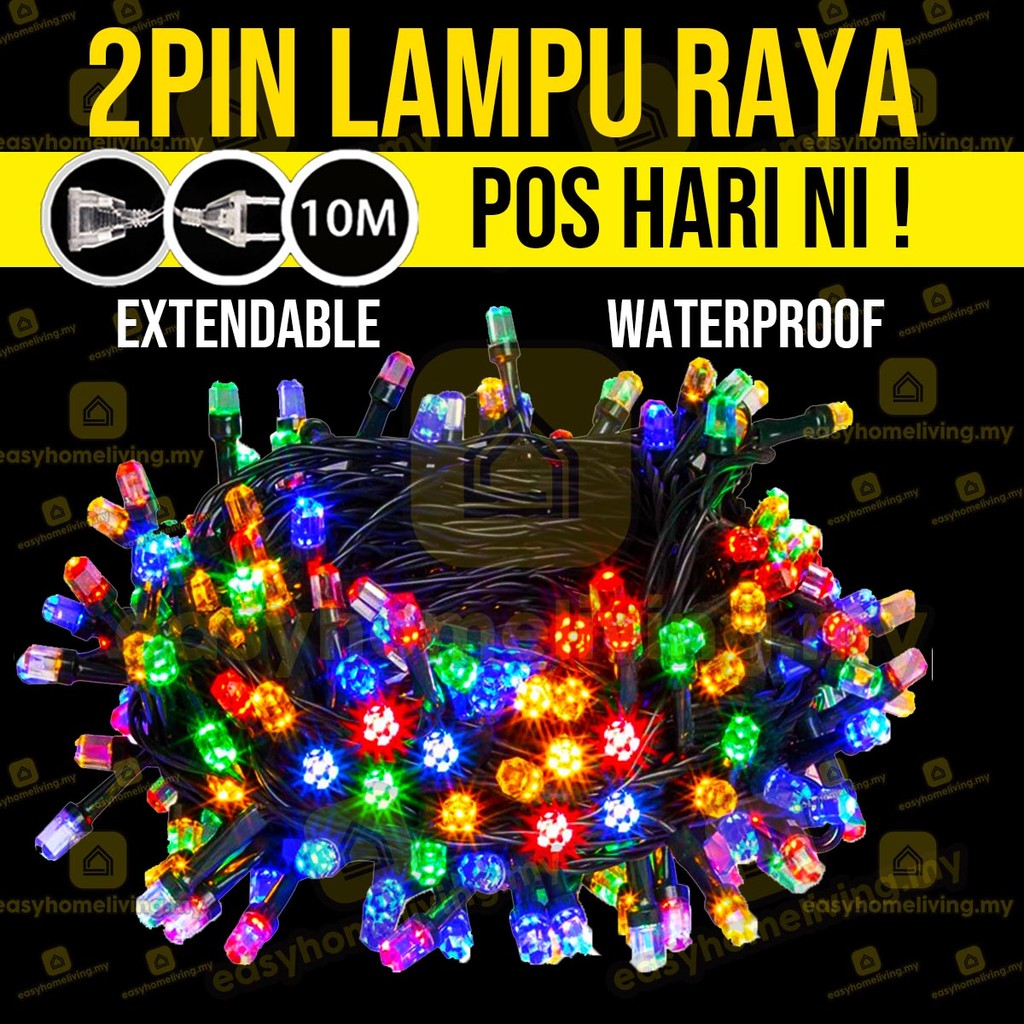 100LED | 10Meter Lampu Raya Panjang Viral Lip Lap Kelip Kelip2 Klip ...