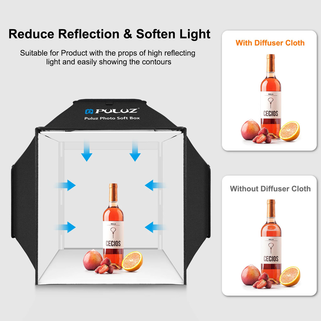 Puluz 40cm Professional Photography Lightbox 72W LED Photo Studio ...