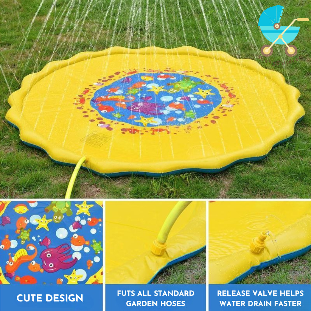 👶Kolam Air Pancut Mandi Budak Kolam Air Pancut Water Splash Pool Kids ...